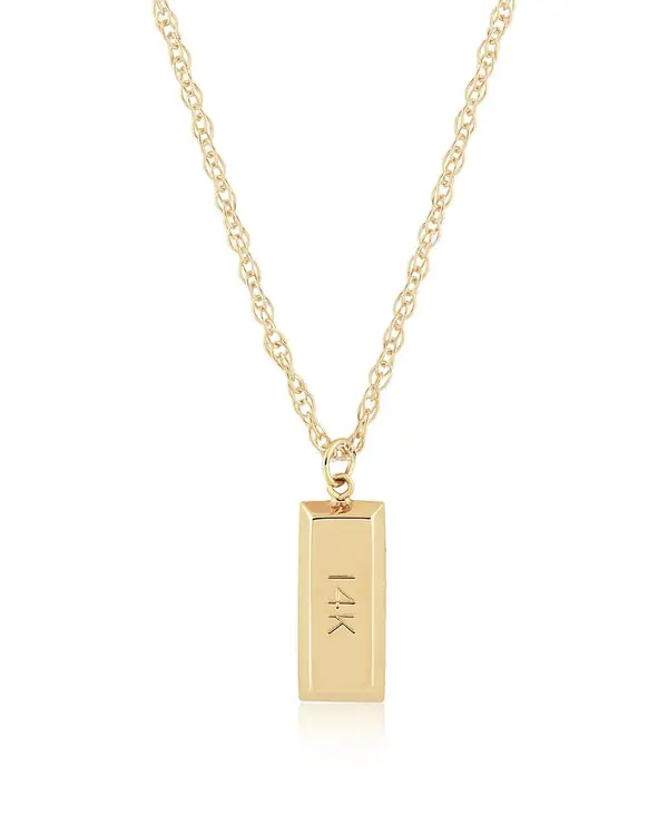 Bloomingdale'S 14k Yellow Rectangular Bar Pendant Necklace - Gold