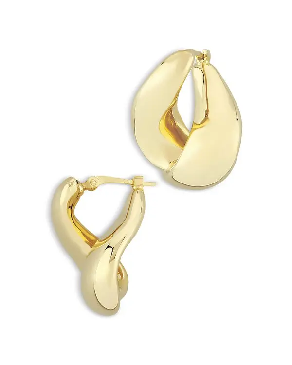 Bloomingdale'S 14k Yellow Foldover Hoop Earrings - Gold