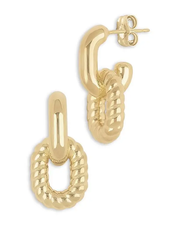 Bloomingdale'S Polished & Twisted Double Link Drop Earrings - Gold