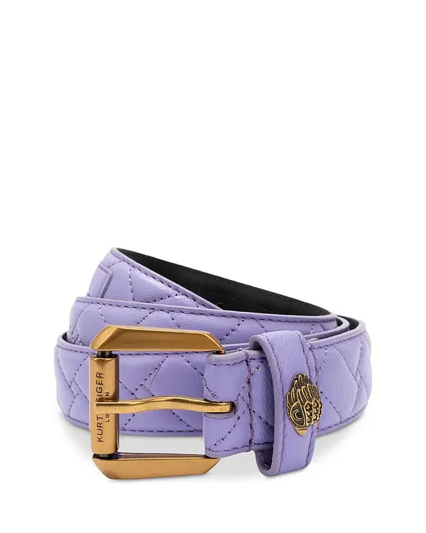 Kurt Geiger Kensington Quilted Leather Belt - Lilac