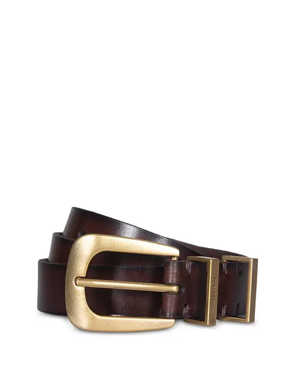 ALLSAINTS Metal Tip Leather Belt - Brown