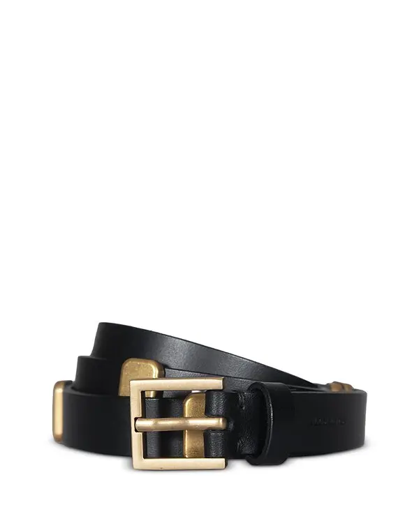 ALLSAINTS Leather Belt With Metal Ornament - Black