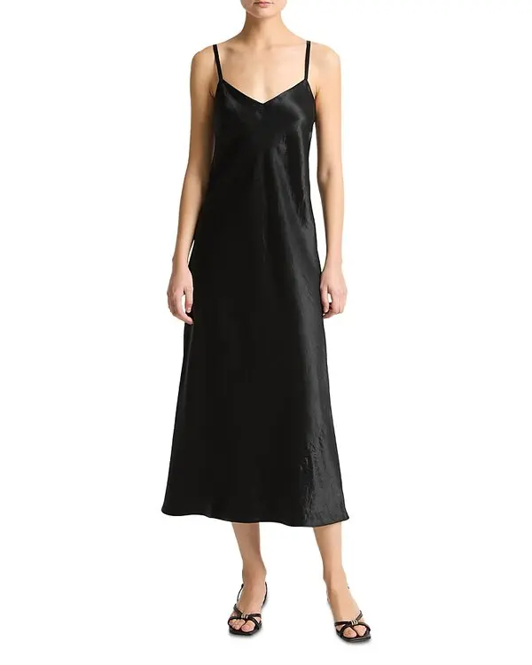 Vince Satin Slip Dress - Black