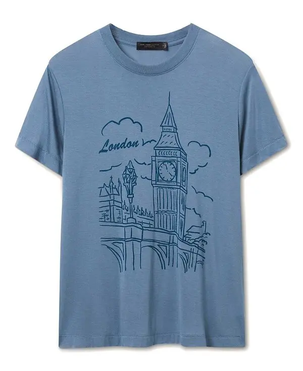 Junk Food Clothing London Big Ben Vintage Tissue Tee - Deep Indigo