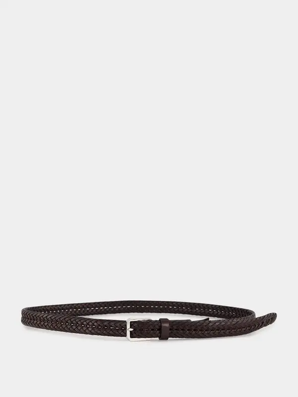 TOM FORD Braided Leather Belt - Brown
