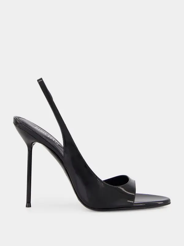 Paris Texas Leather Slingback Sandals - Black