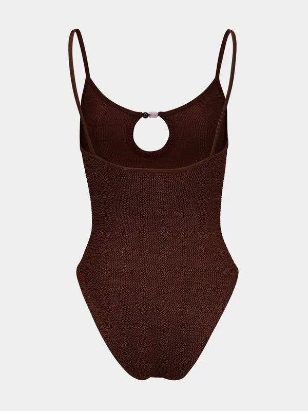Hunza G Mia Beaded Swimsuit - Brown
