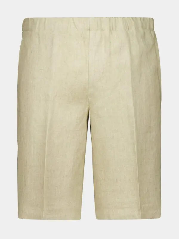 PIACENZA CASHMERE 1733 Linen Bermuda Shorts - Beige