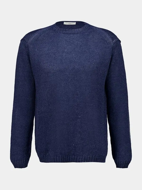PIACENZA CASHMERE 1733 Linen And Cotton Knit Pullover - Blue