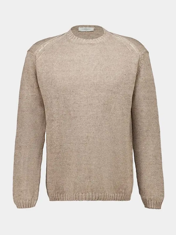 PIACENZA CASHMERE 1733 Linen And Cotton Knit Pullover - Beige