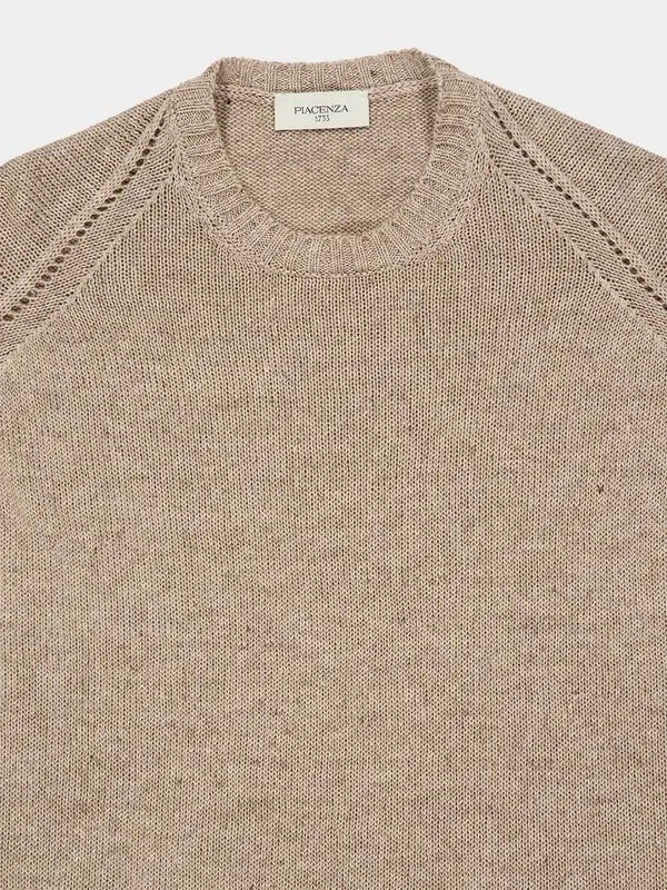 PIACENZA CASHMERE 1733 Linen And Cotton Knit Pullover - Beige