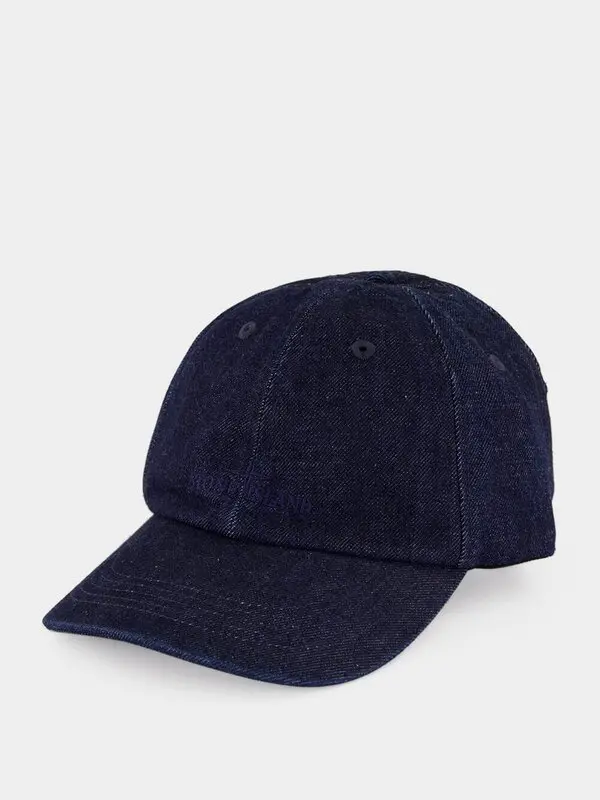 Stone Island Indigo Denim Baseball Cap - Blue