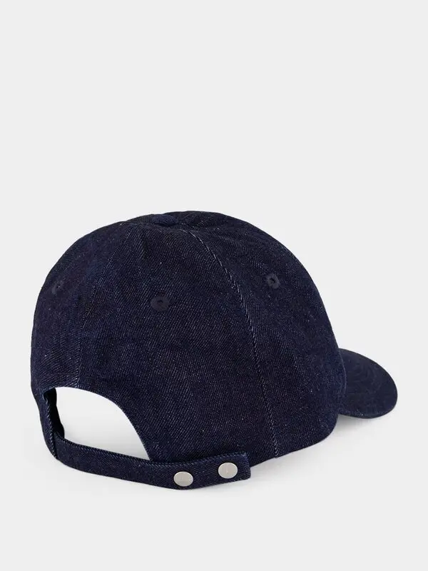 Stone Island Indigo Denim Baseball Cap - Blue