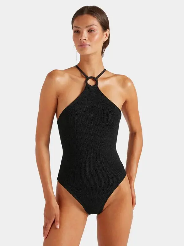 Hunza G Jasmine Swimsuit With Tonal Hoop - Black
