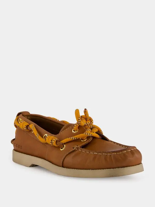 GOLDEN GOOSE Leather Boat Shoes - Brown