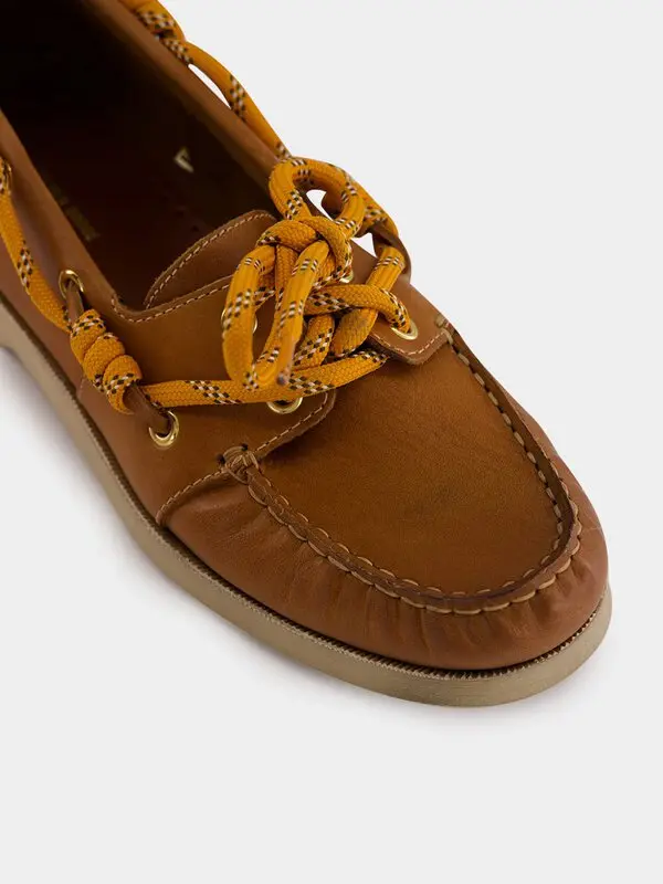 GOLDEN GOOSE Leather Boat Shoes - Brown