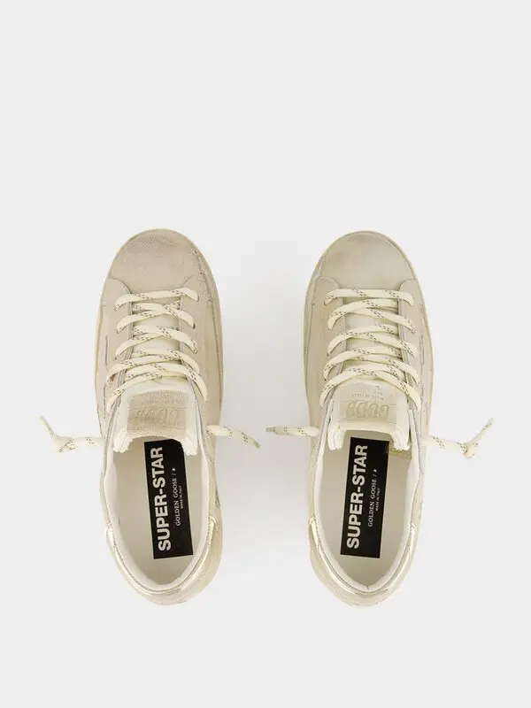 GOLDEN GOOSE Super-star Leather Sneakers - Beige