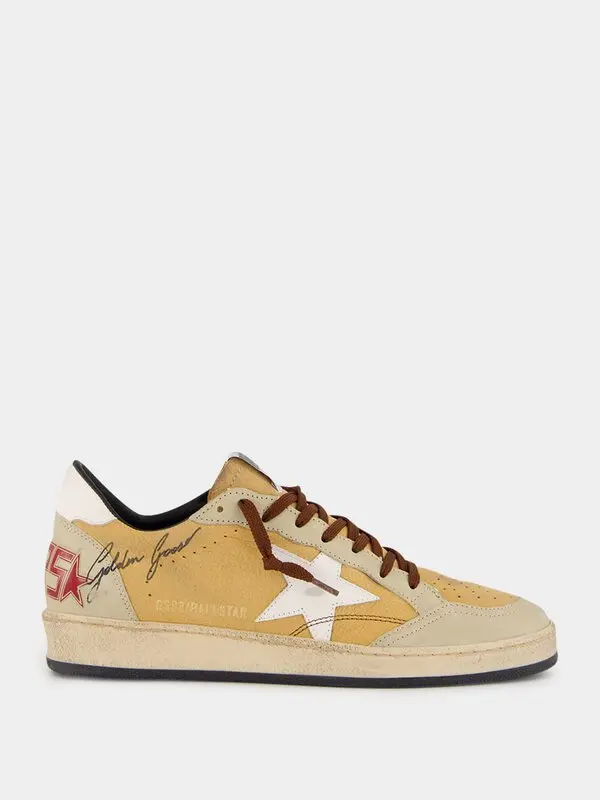 GOLDEN GOOSE Ball Star Leather Sneakers - Beige