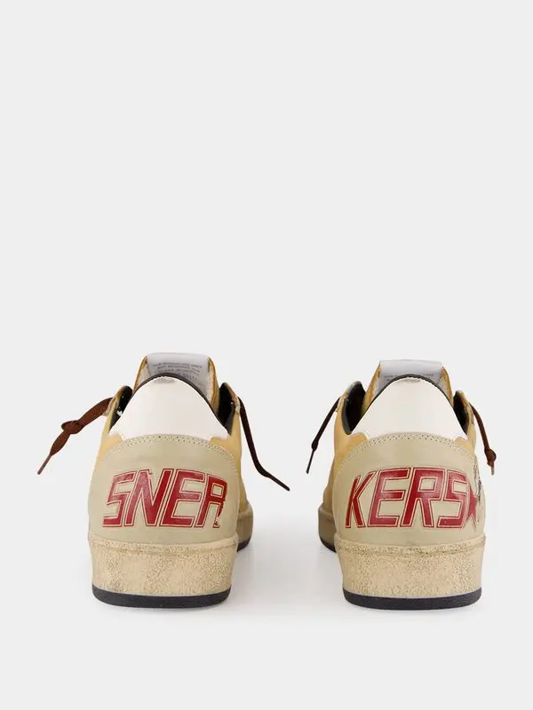 GOLDEN GOOSE Ball Star Leather Sneakers - Beige