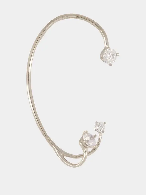 PANCONESI Three Point Crystal Ear Cuff - Silver
