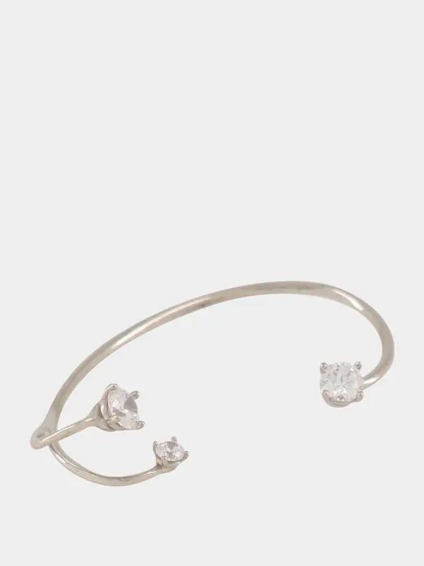 PANCONESI Three Point Crystal Ear Cuff - Silver