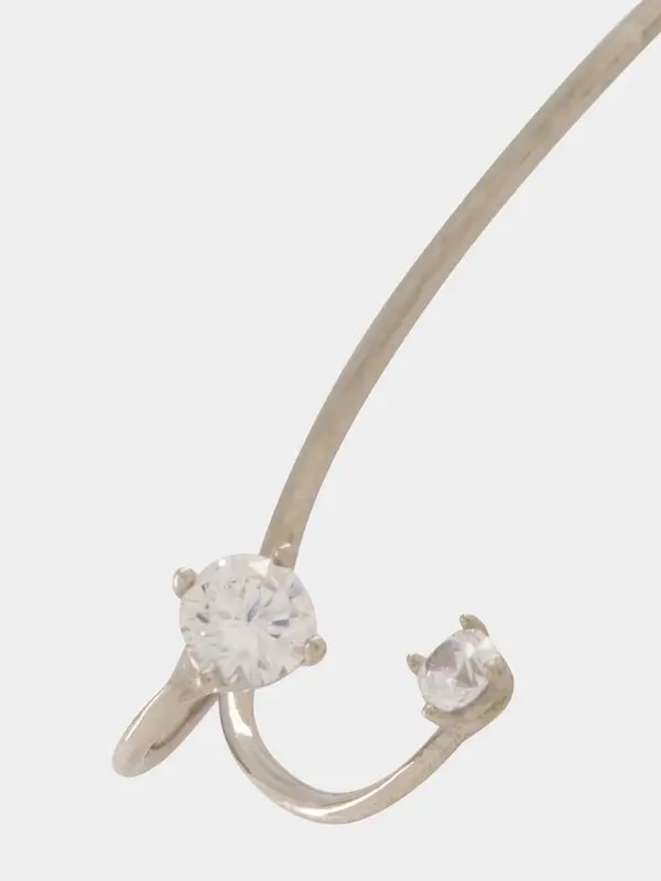 PANCONESI Three Point Crystal Ear Cuff - Silver