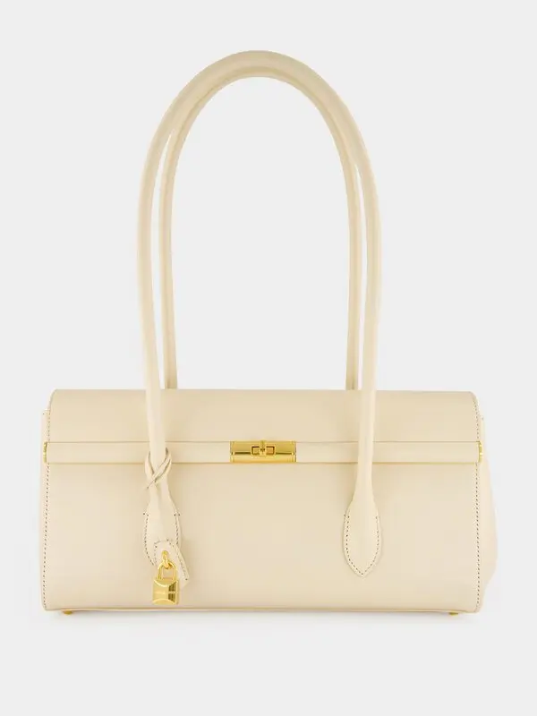 Dolce & Gabbana Marlene Palmellato Leather Handbag - White