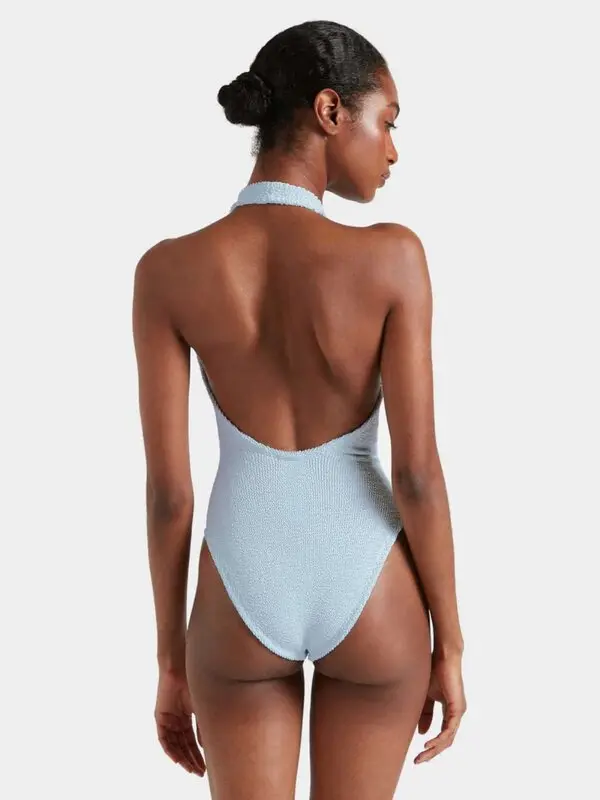 Hunza G Adriana Beaded One-piece Swimsuit - Blue