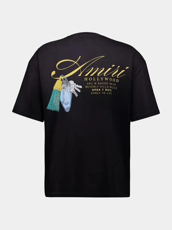 Amiri Chateau Keys Cotton T-shirt - Black