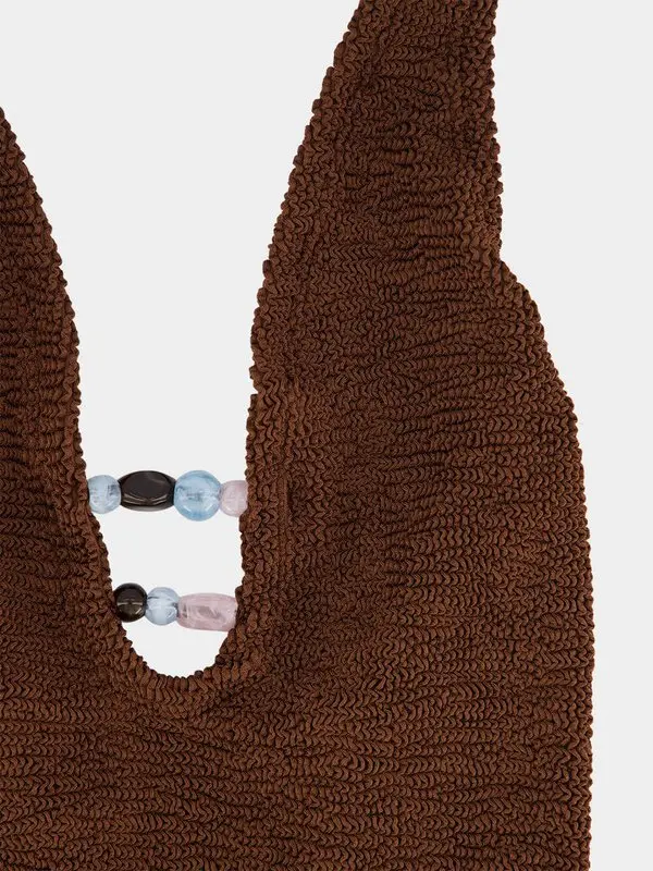 Hunza G Adriana Beaded Swimsuit - Brown