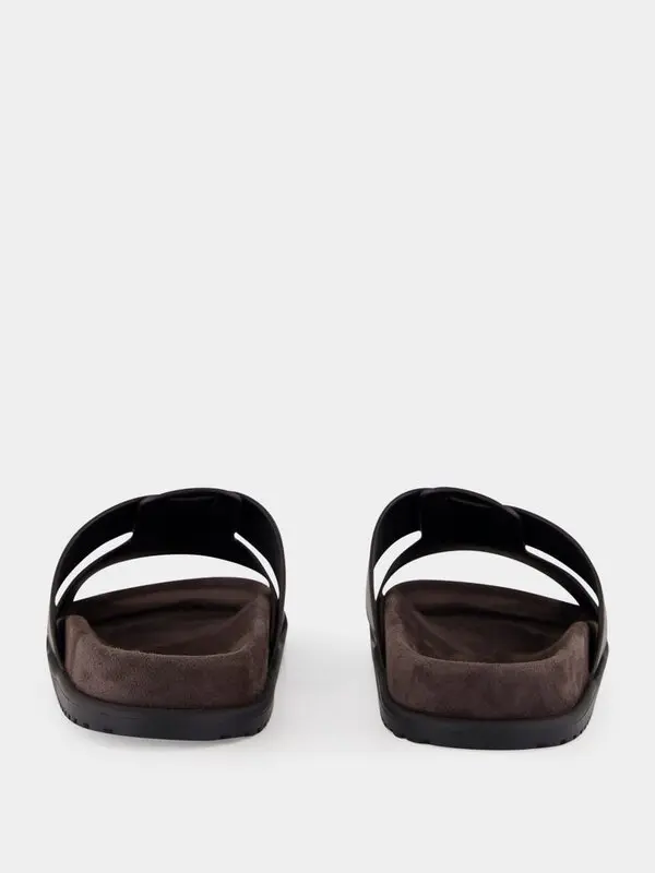 Dolce & Gabbana Leather Flat Sandals - Brown