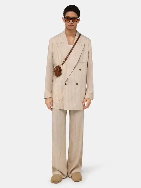 Amiri Striped Tailored Trousers - Beige