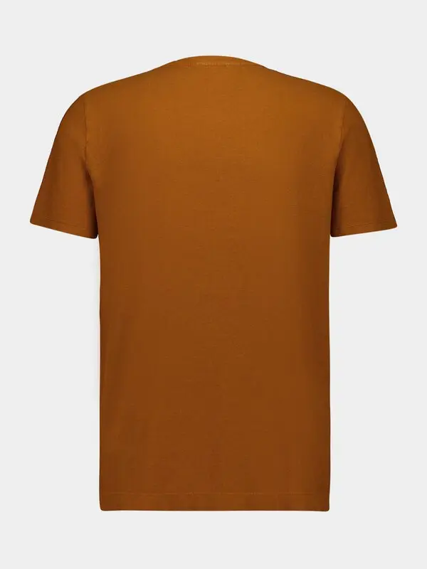 Boglioli Copper Cotton Linen Crew Neck T-shirt - Orange