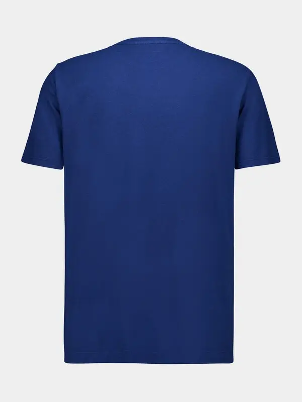 Boglioli Cotton Linen Crew Neck T-shirt - Blue