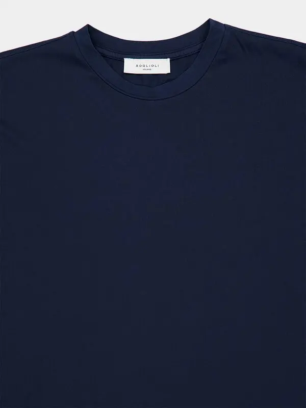 Boglioli Cotton Crew Neck T-shirt - Blue