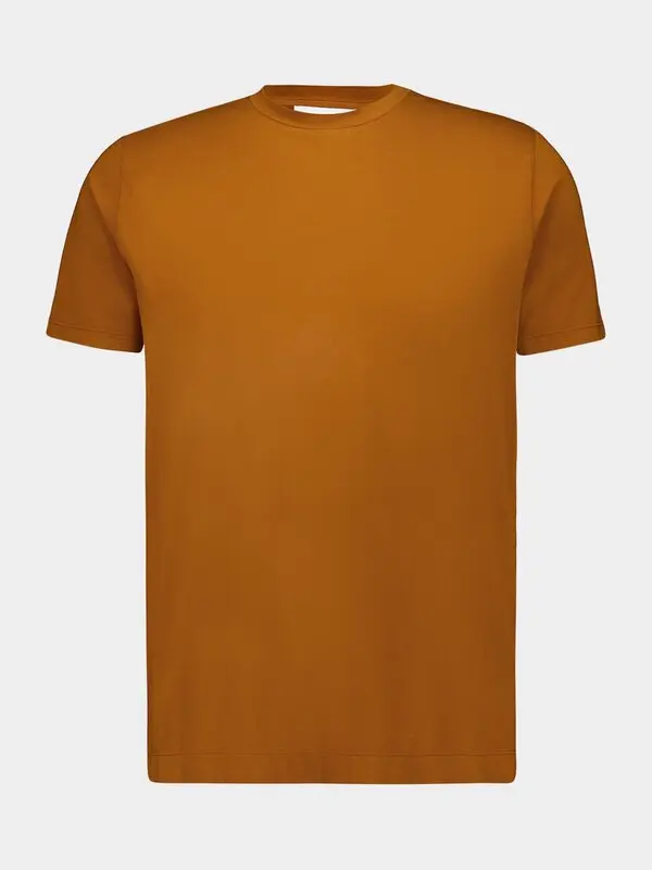 Boglioli Copper Cotton Crew Neck T-shirt - Orange