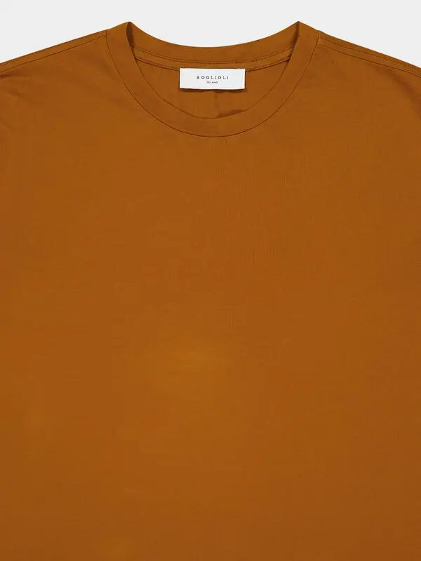 Boglioli Copper Cotton Crew Neck T-shirt - Orange