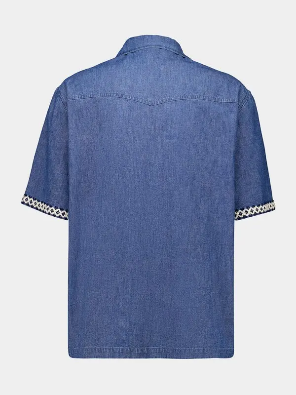 Valentino Garavani Medium Denim Short-sleeve Denim Shirt