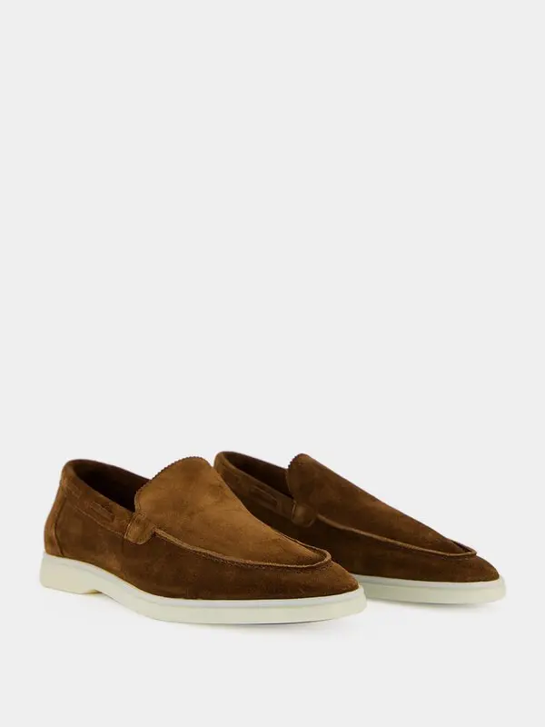 AURELIEN Suede Yacht Loafers - Brown