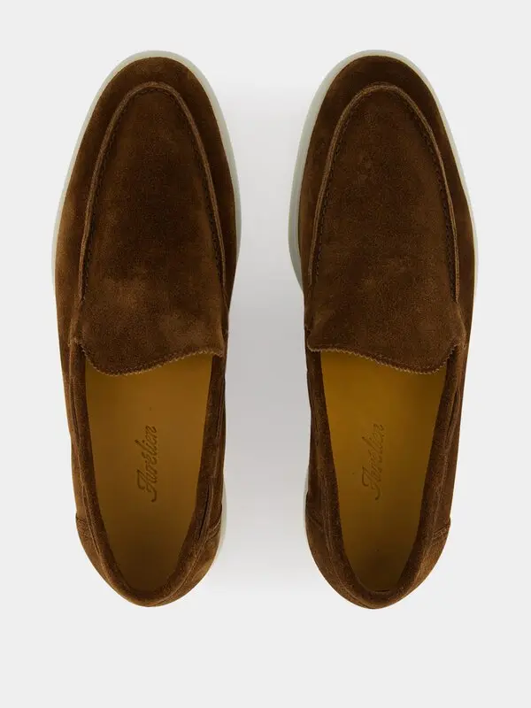 AURELIEN Suede Yacht Loafers - Brown