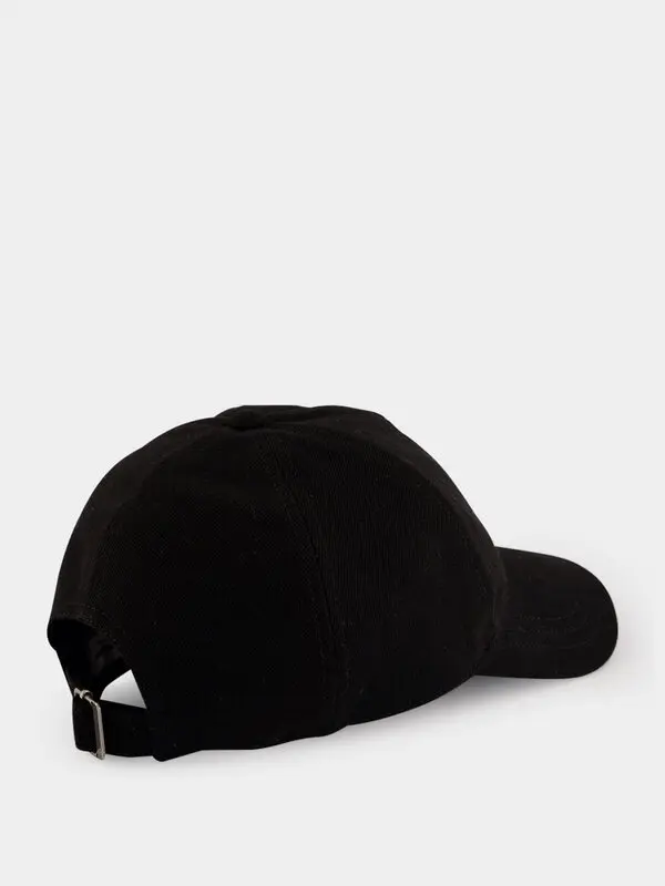 Saint Laurent Cassandre Cotton Denim Twill Cap - Black
