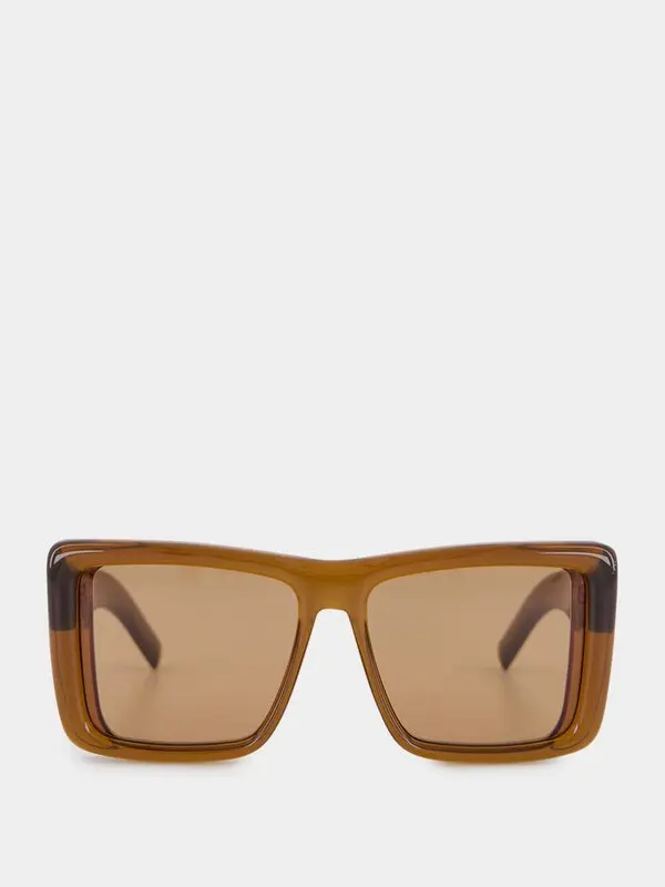Saint Laurent Sl 900 Howl Square Sunglasses - Brown