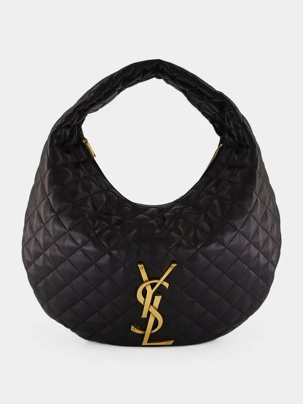 Saint Laurent Icare Quilted Nappa Hobo Bag - Black