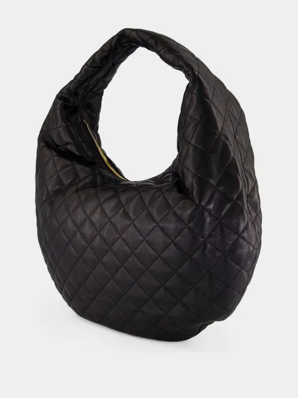 Saint Laurent Icare Quilted Nappa Hobo Bag - Black