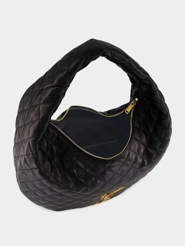 Saint Laurent Icare Quilted Nappa Hobo Bag - Black