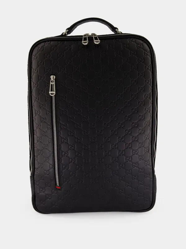 Gucci Gg Embossed Backpack - Black
