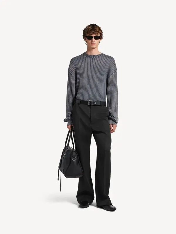 Balenciaga Too Far Wide-leg Tailored Trousers - Black