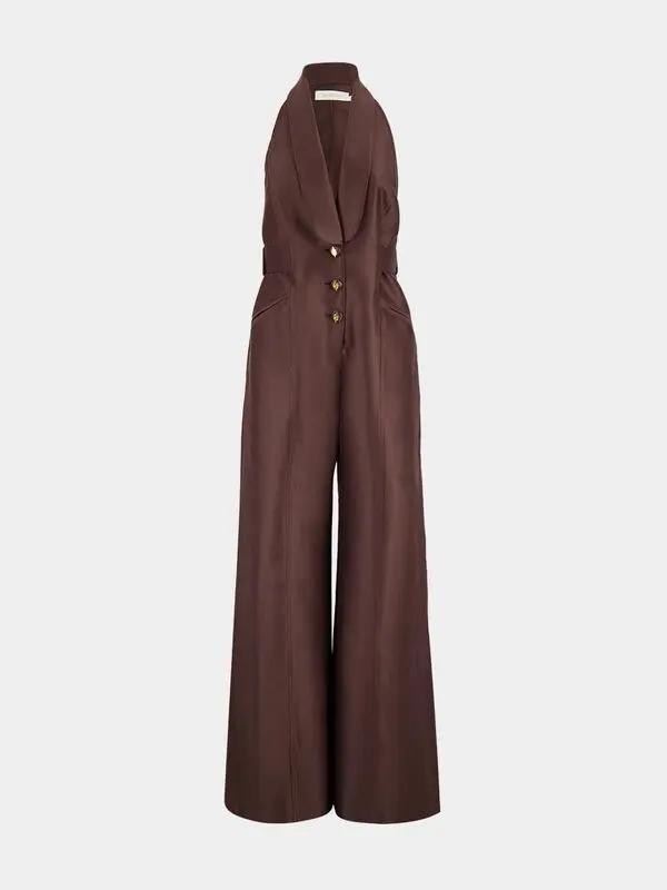 Zimmermann Alchemy Tuxedo Jumpsuit - Brown