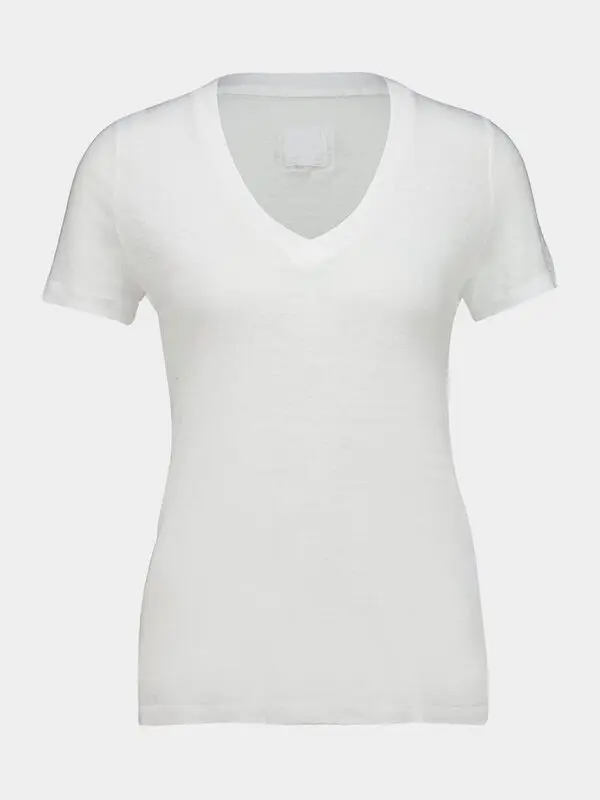 120% Lino Linen V-neck T-shirt