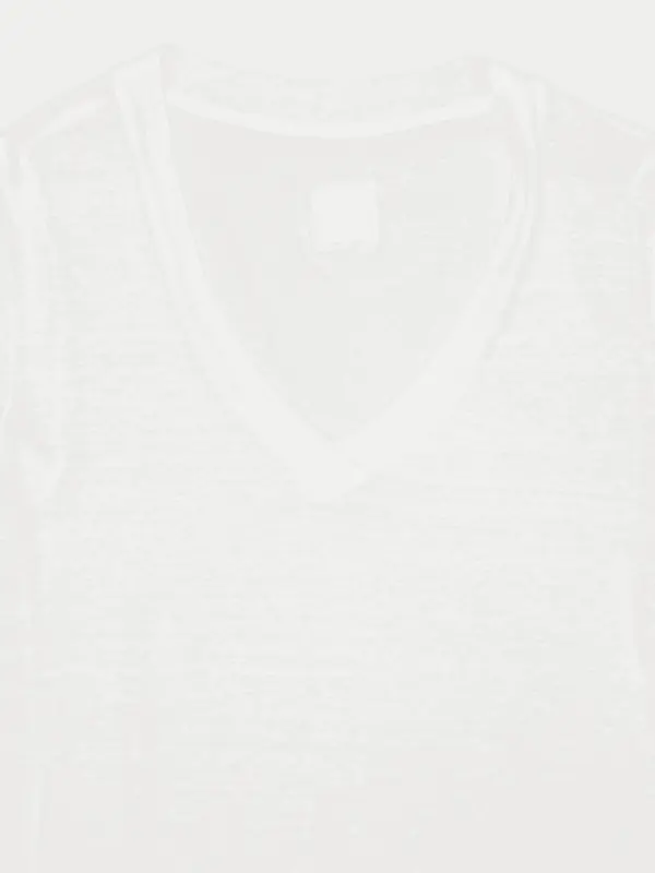 120% Lino Linen V-neck T-shirt